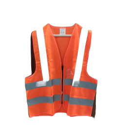 Traffic Vest 145 GSM - 3M Silver Reflective Velcro ID Pocket - Orange